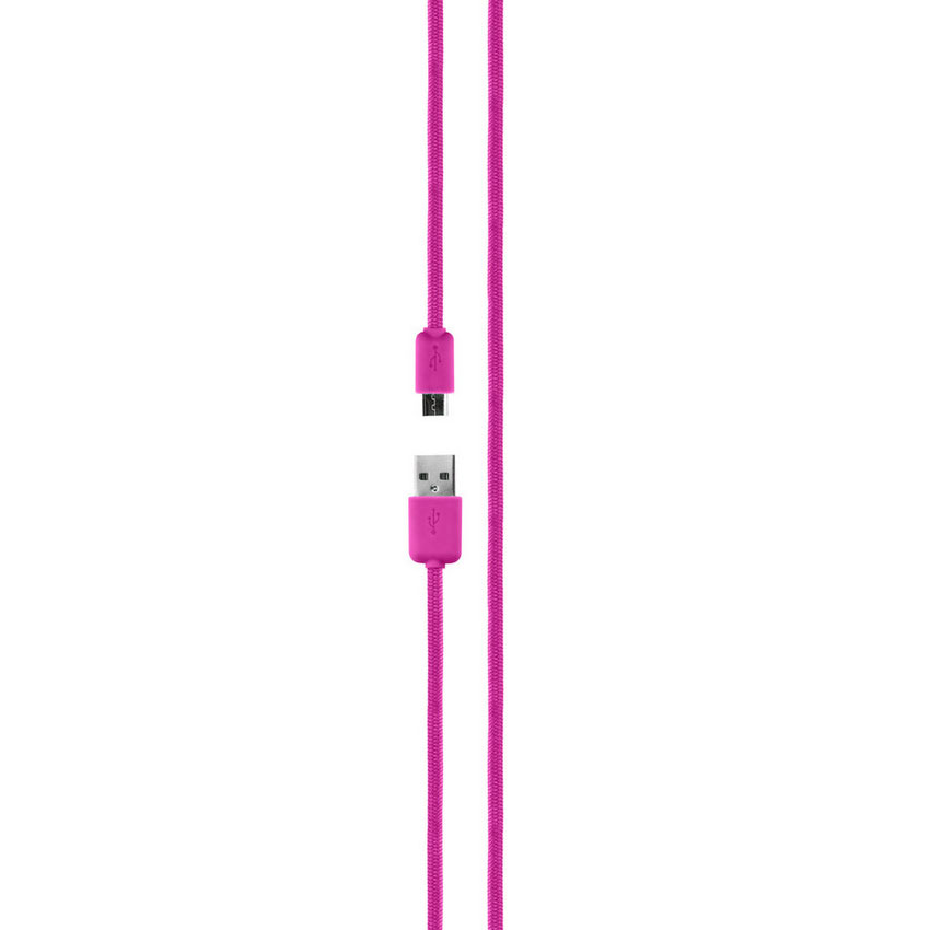 Câble Coton USB/Micro-USB XQISIT 1,8m - Rose - KOX Maroc